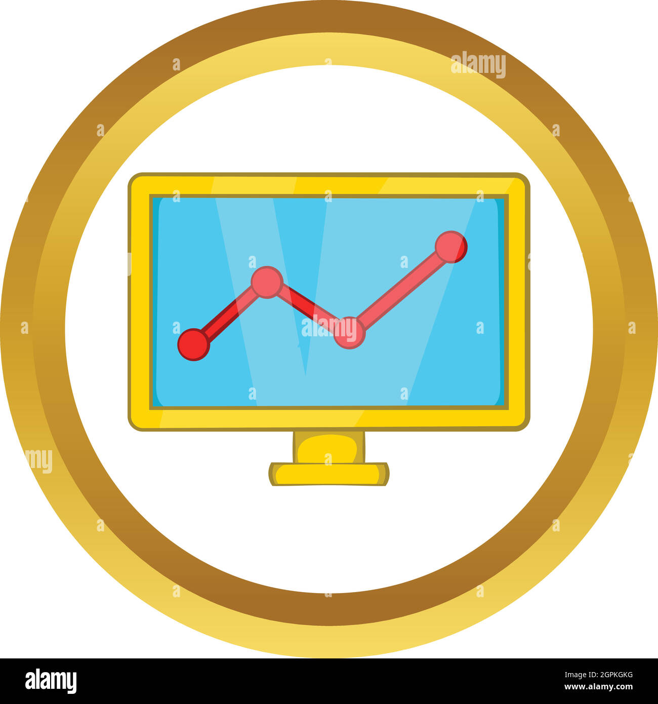Statistics on monitor vector icon Stock Vector Image & Art - Alamy