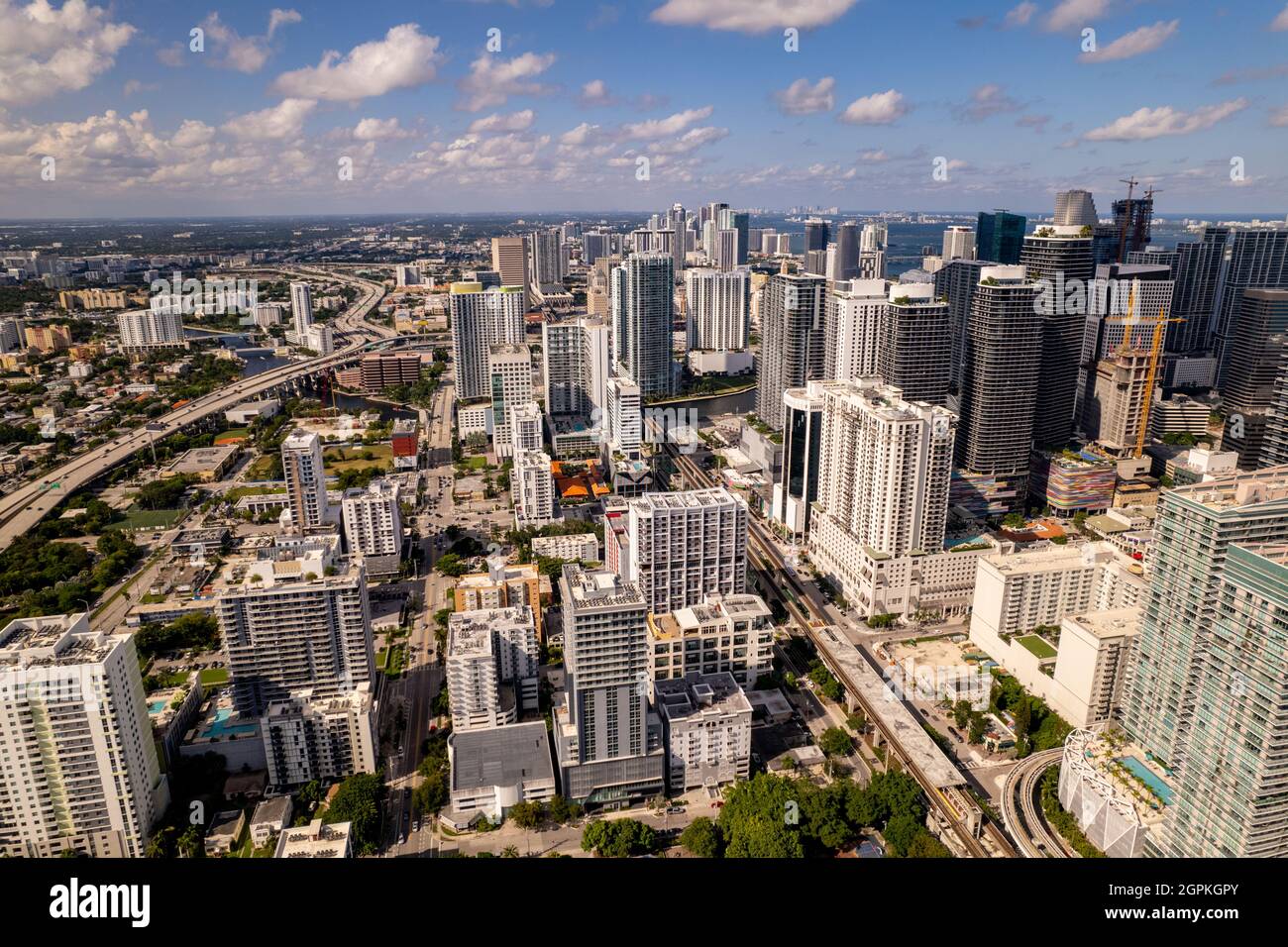 Aerial brickell miami river hi-res stock photography and images - Alamy