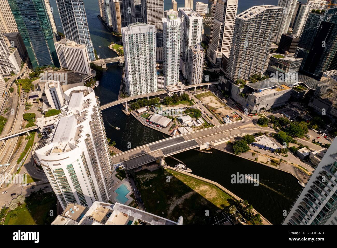 Aerial drone photo Downtown Miami Florida USA Stock Photo - Alamy