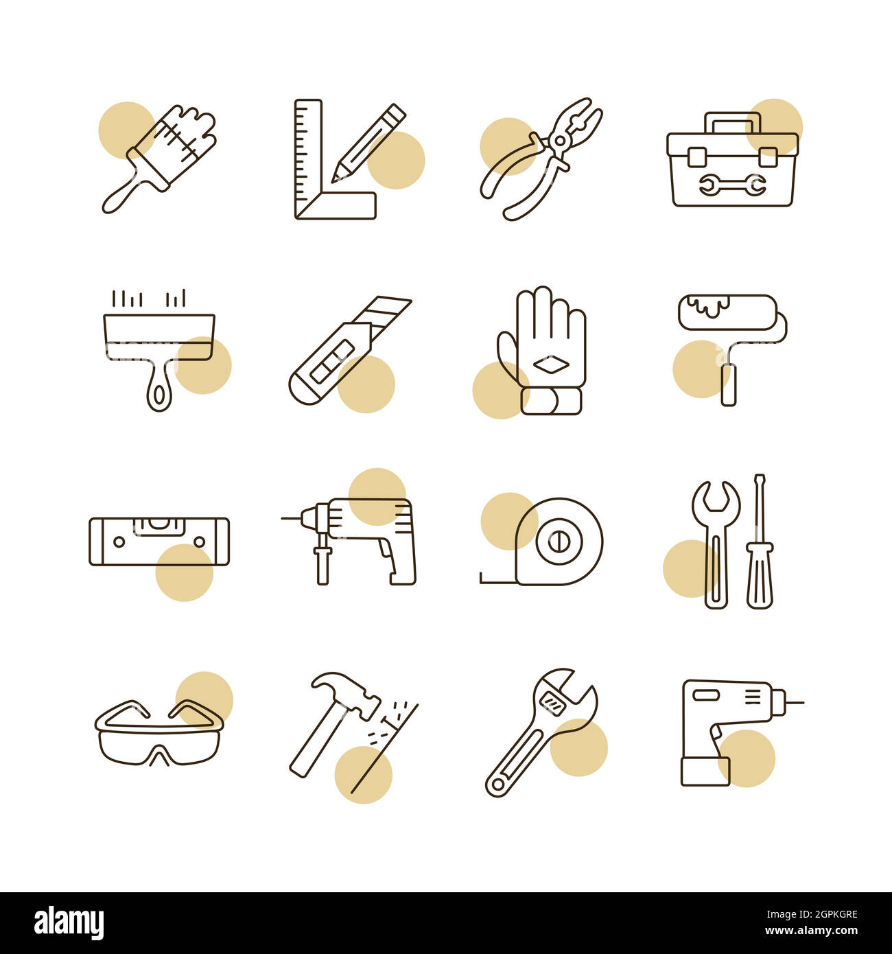 Building, construction and home repair tools icons Stock Vector Image ...