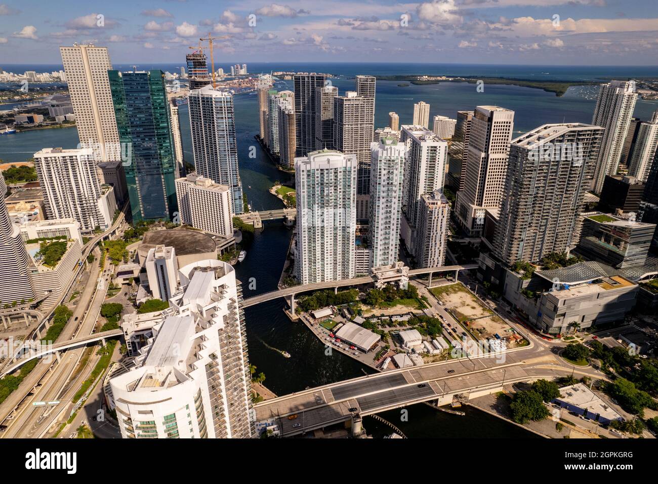Aerial drone photo Downtown Miami Florida USA Stock Photo - Alamy