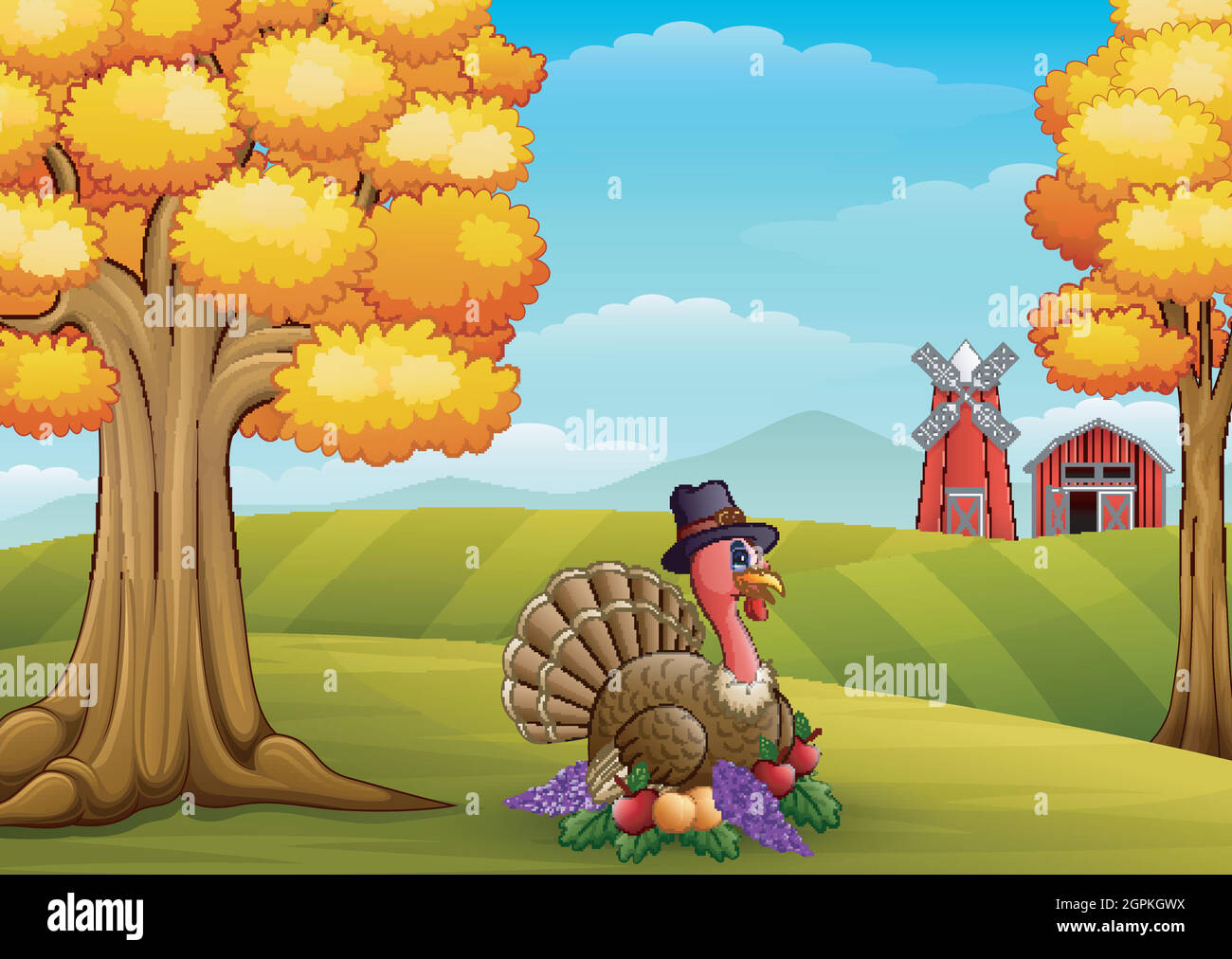 Farm cartoon plant Stock Vector Images - Alamy