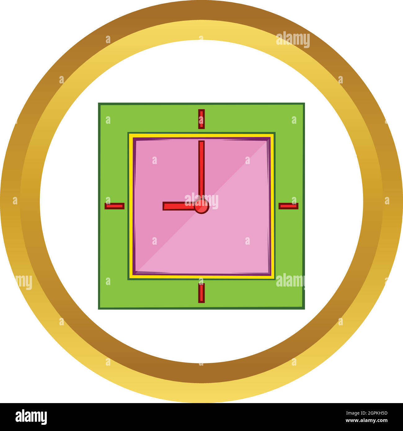 Round wall clock pink Stock Vector Images - Alamy