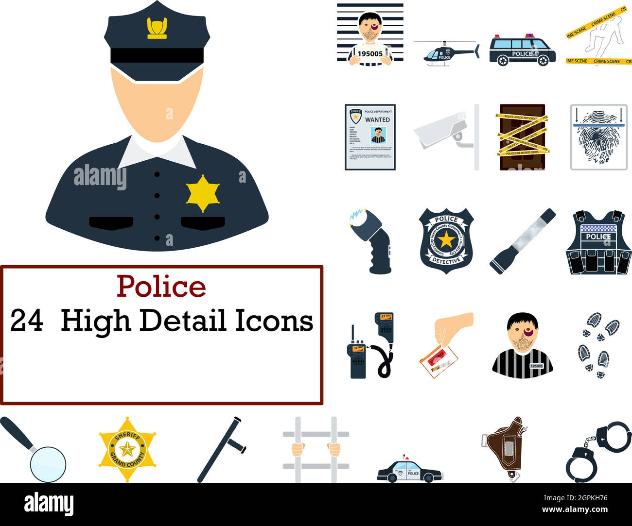 Police Icon Set Stock Vector Image & Art - Alamy