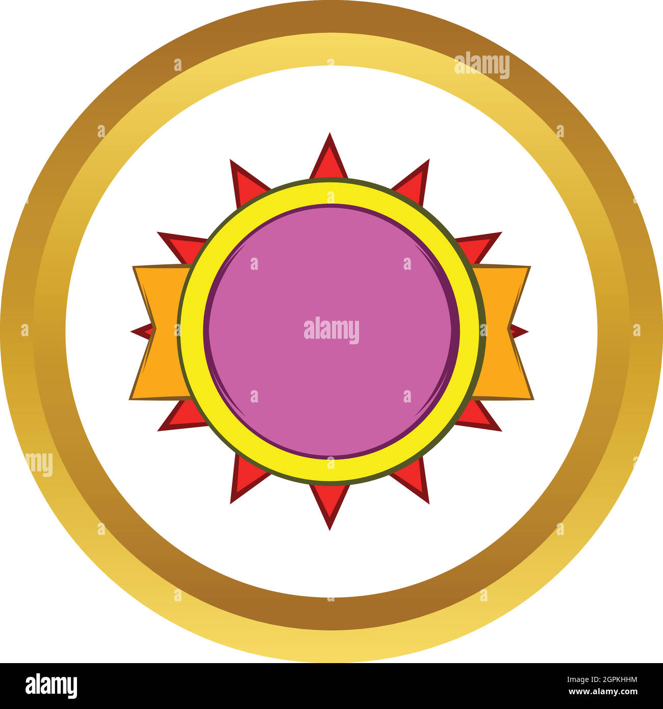 Round violet badge vector icon, cartoon style Stock Vector Image & Art ...