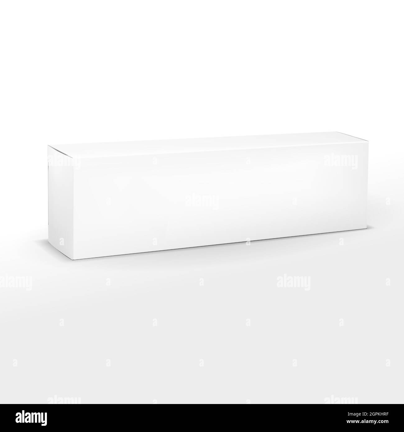 Realistic long White paper or cardboard box mockup for toothpaste ...