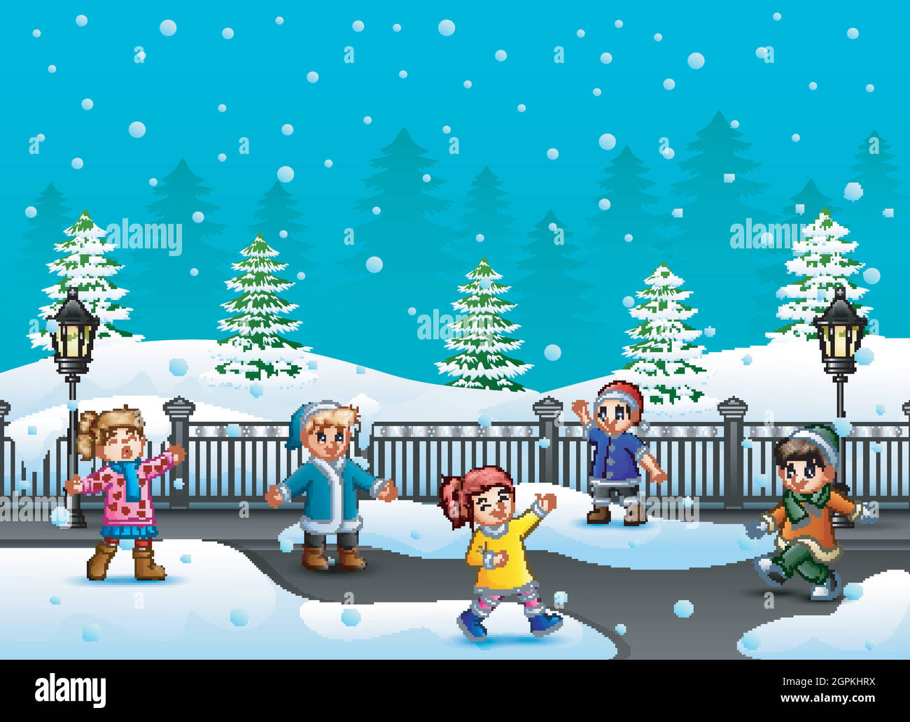 December Garden Stock Vector Images - Alamy