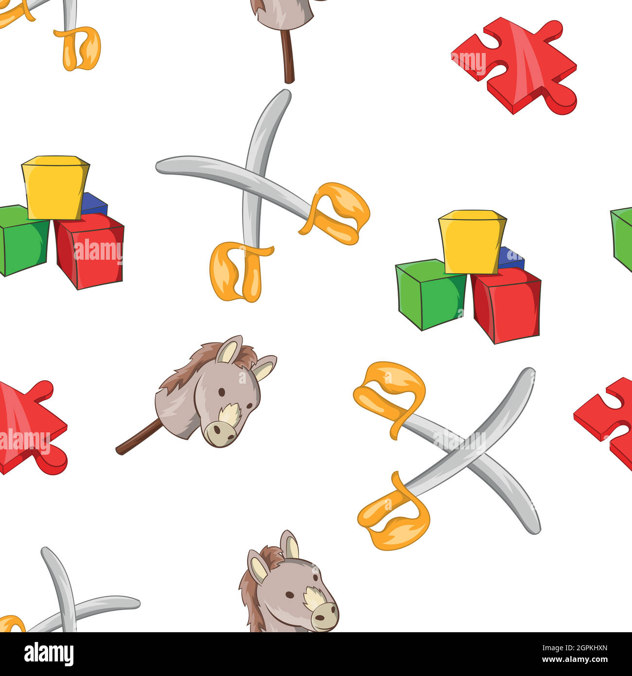 Kids fun pattern, cartoon style Stock Vector Image & Art - Alamy