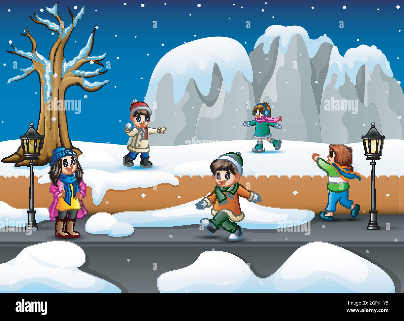 Kids garden cartoon vector hi-res stock photography and images - Alamy