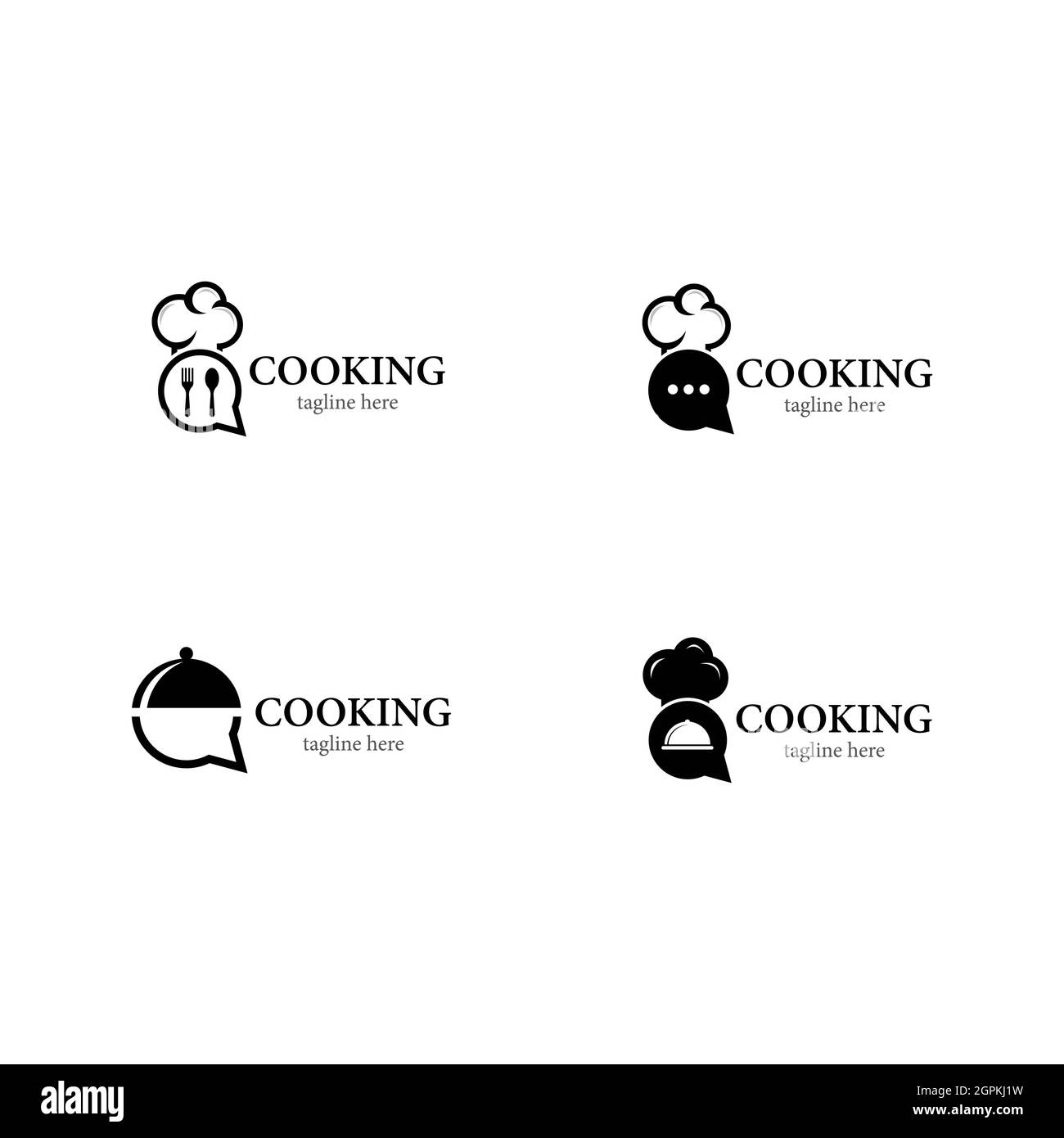 Cooking logo design template chef Black and White Stock Photos & Images ...