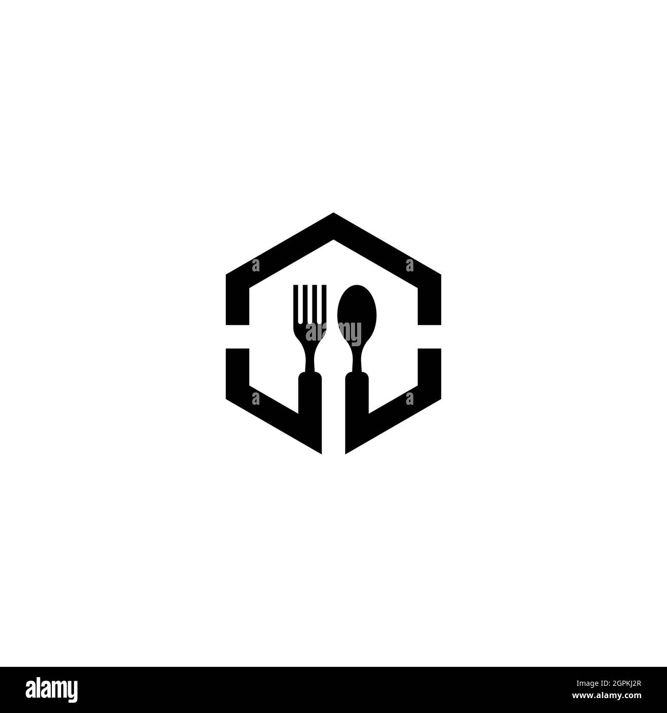 Fork logo template vector icon design Stock Photo - Alamy
