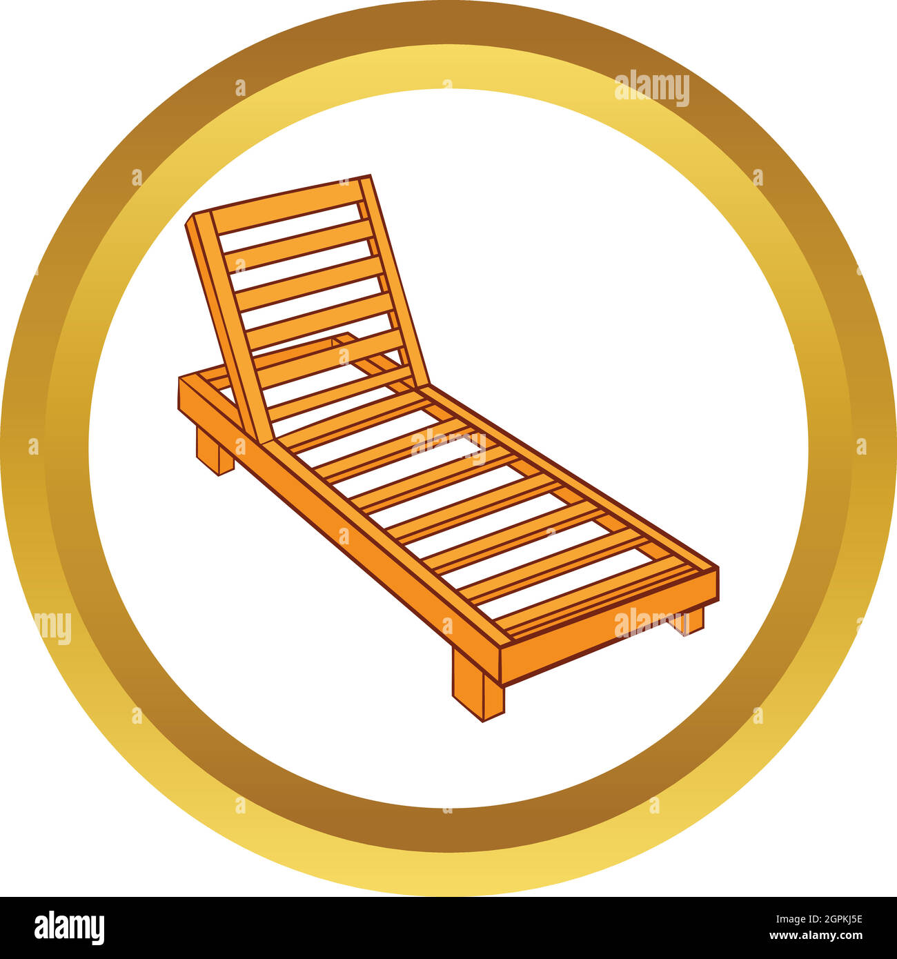 Wooden chaise lounge vector icon Stock Vector Image & Art - Alamy