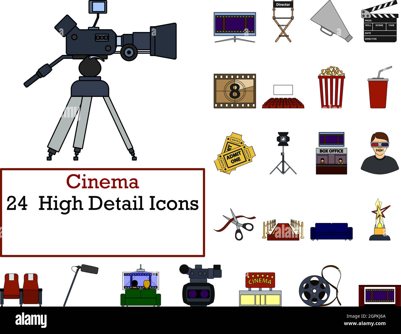 Cinema Icon Set Stock Vector Image & Art - Alamy