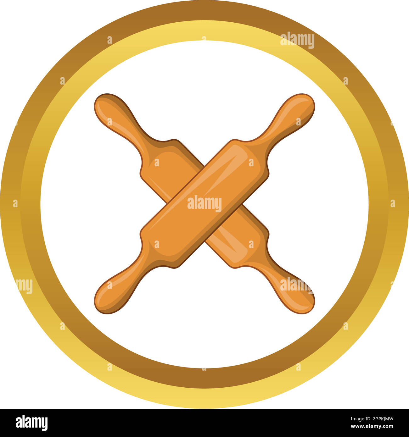 Crossed wooden rolling pins vector icon Stock Vector Image & Art - Alamy