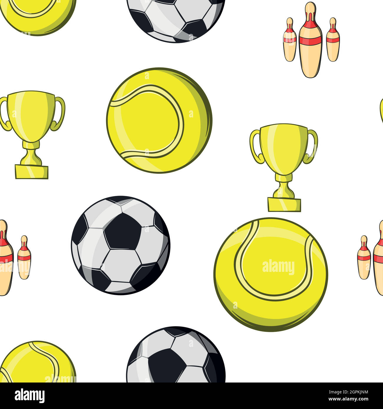 Sports accessories pattern, cartoon style Stock Vector Image & Art - Alamy
