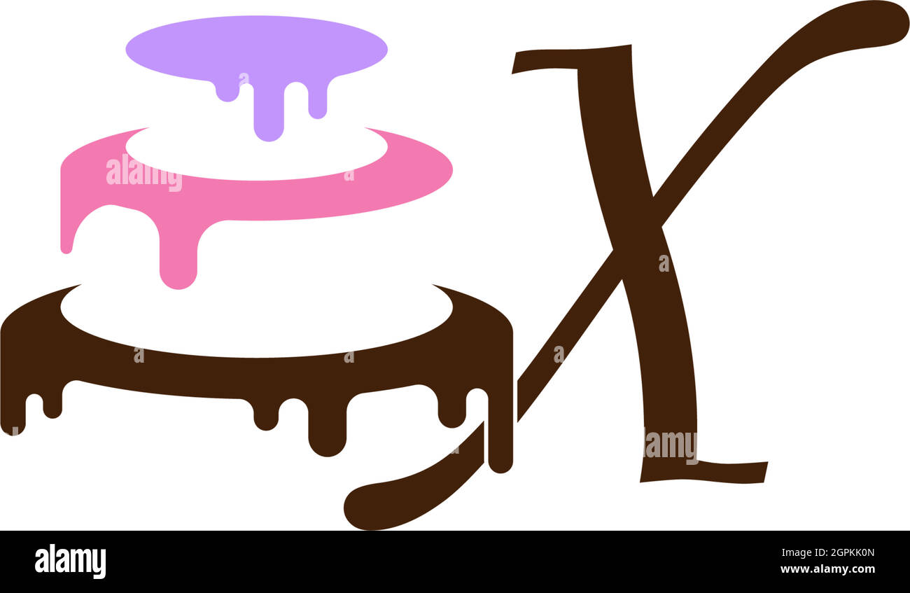 Letter X icon with wedding cake design template vector Stock Vector ...