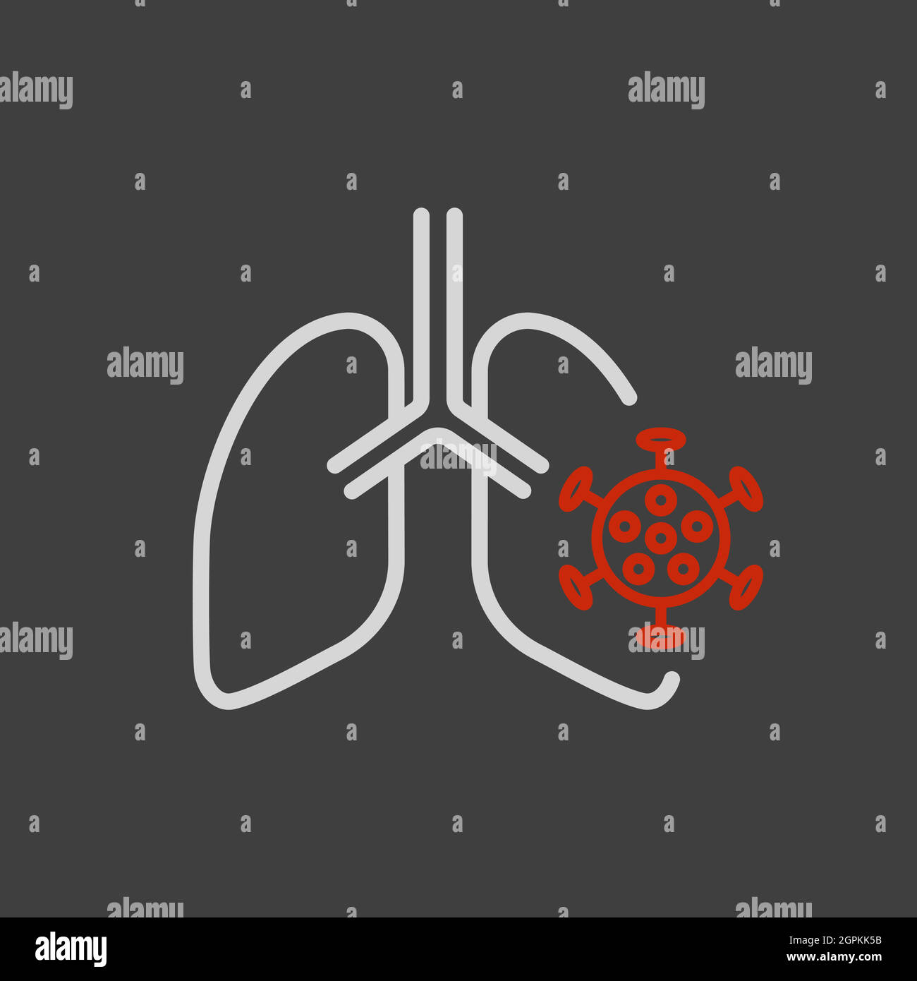Human lungs infected by virus and bacteria icon Stock Vector Image ...