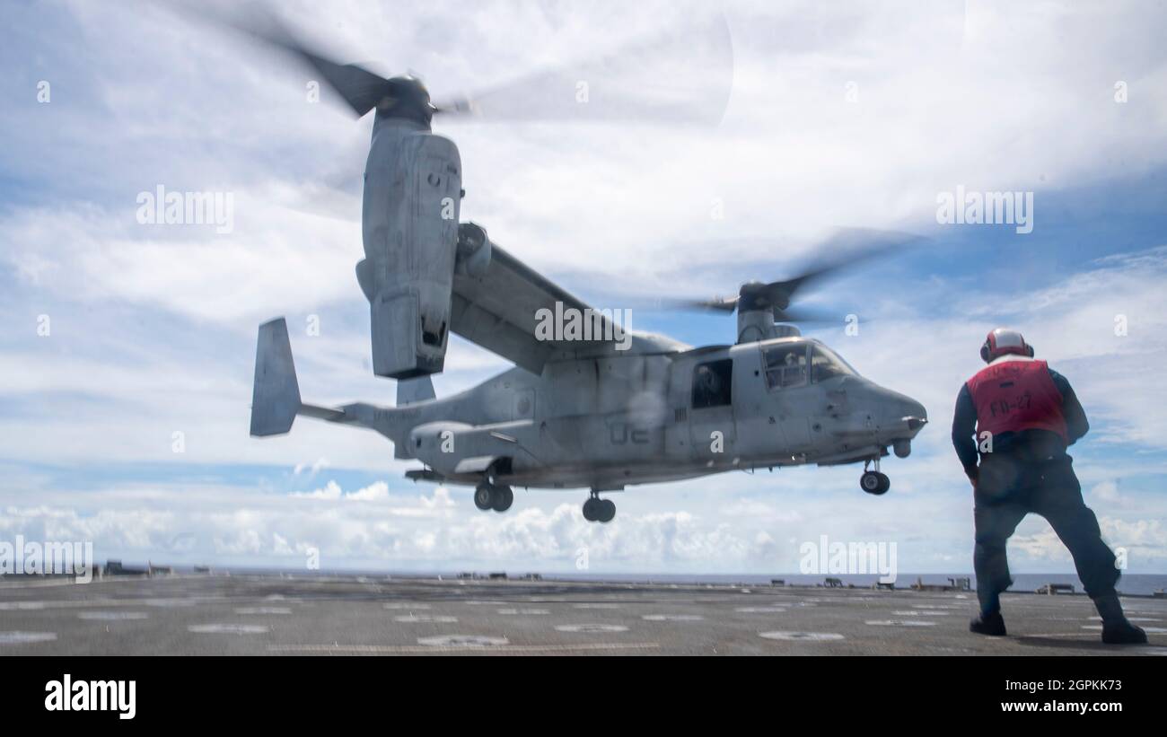 A U.S. Marine Corps MV-22B Osprey assigned to Marine Medium Tiltrotor ...