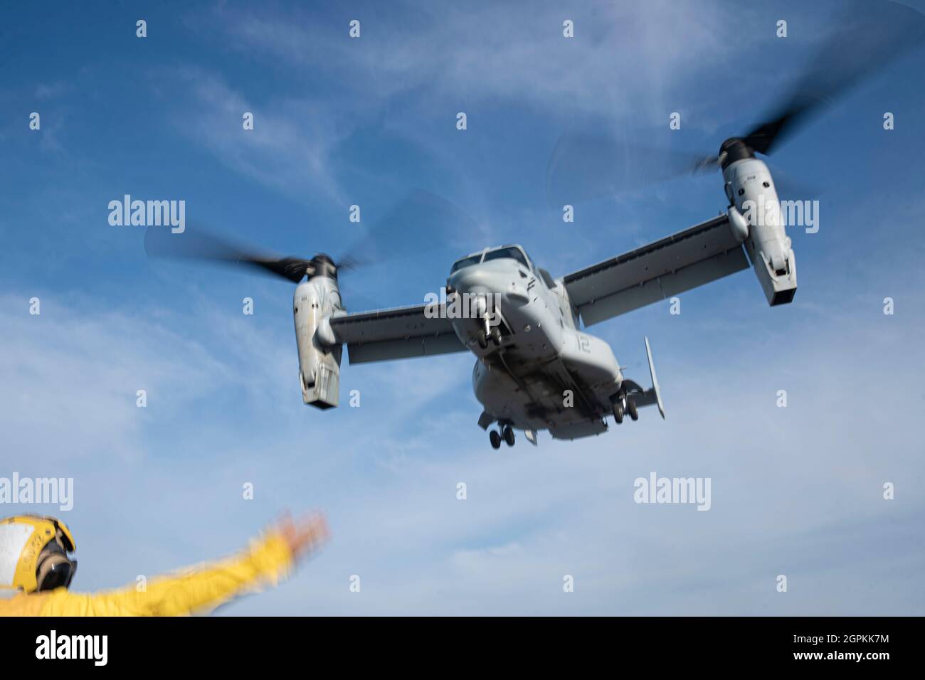 A U.S. Marine Corps MV-22B Osprey assigned to Marine Medium Tiltrotor ...