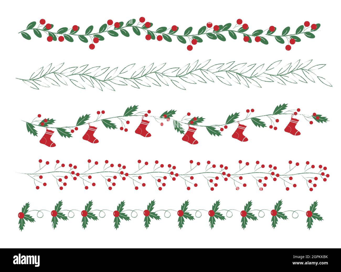 Set of decorative borders for Christmas. Vector illustration Stock ...