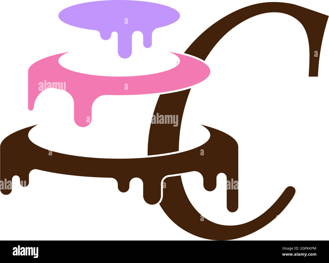 Letter C icon with wedding cake design template vector Stock Vector ...