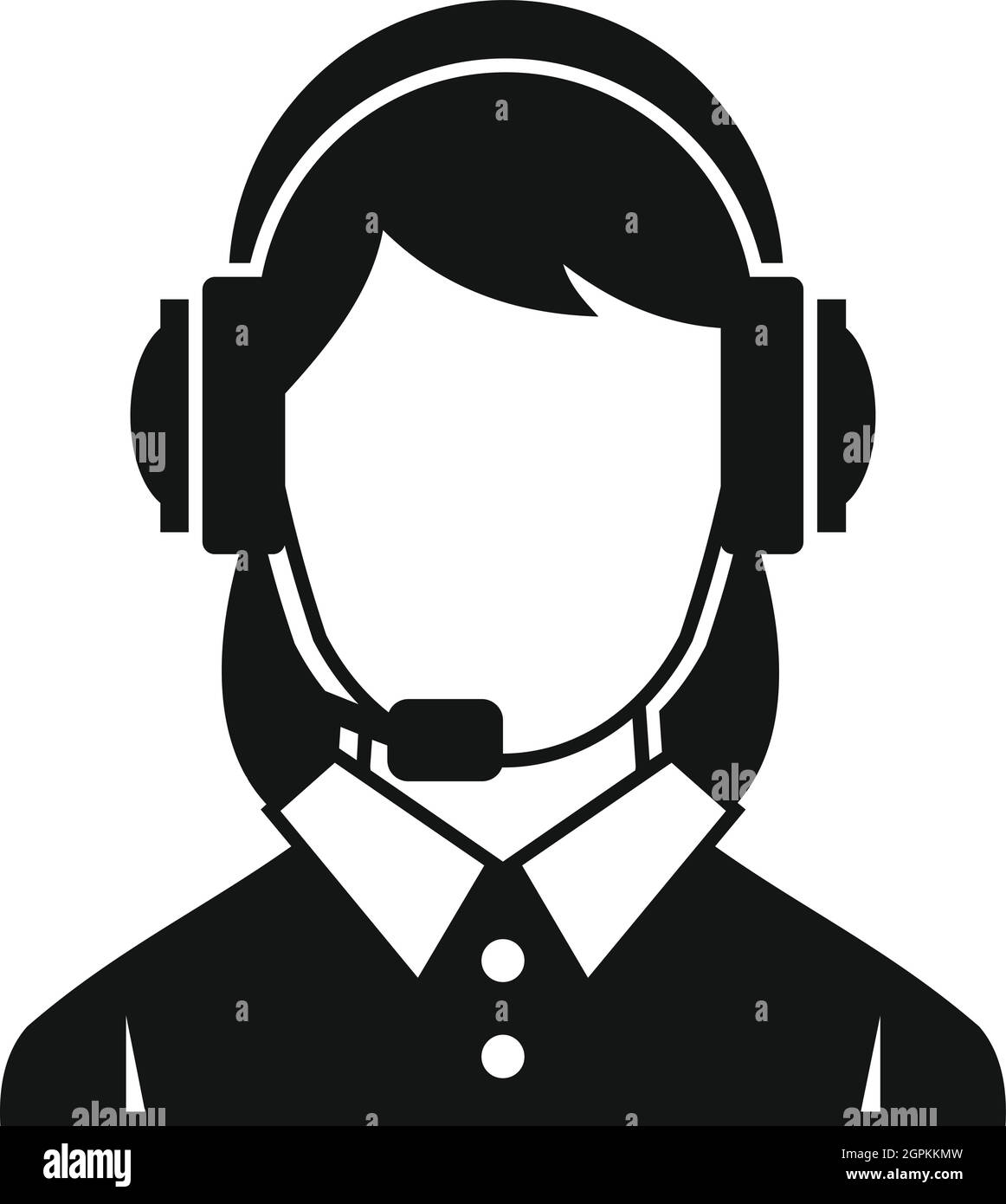 Business woman with headset icon, simple style Stock Vector Image & Art ...