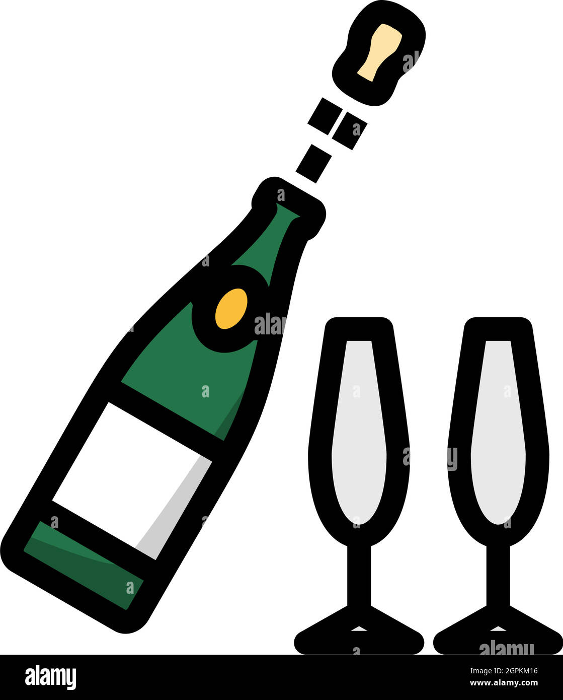 Party Champagne And Glass Icon Stock Vector Image And Art Alamy