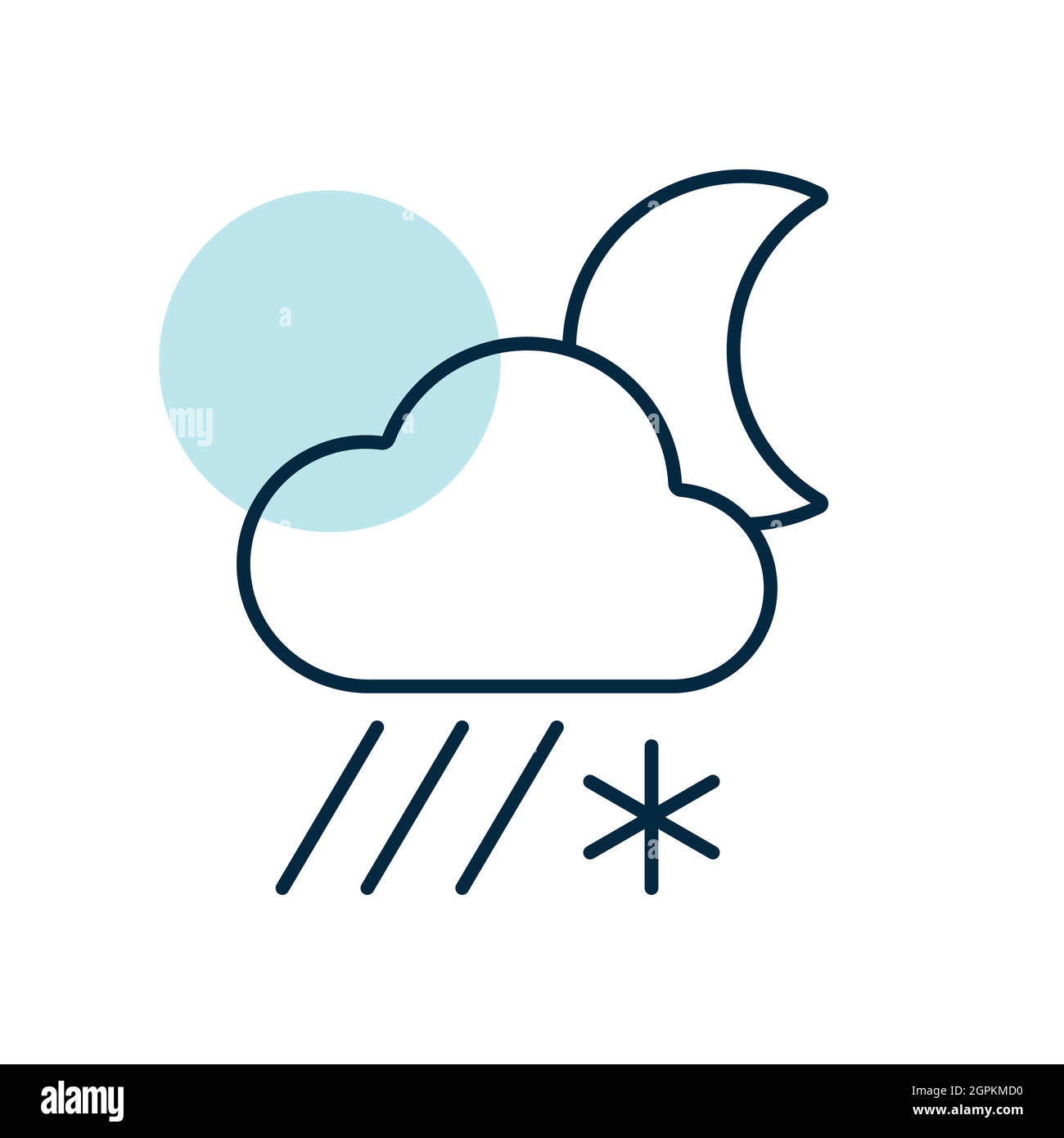 Rain cloud with snow moon icon. Weather sign Stock Vector Image & Art ...