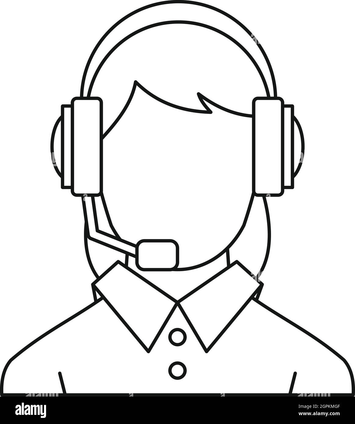 Customer support operator icon, outline style Stock Vector Image & Art ...