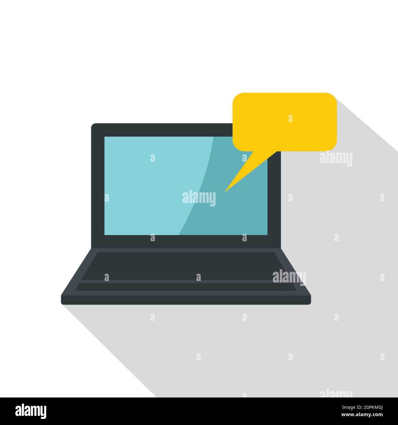 Computer laptop speech bubble Stock Vector Images - Alamy