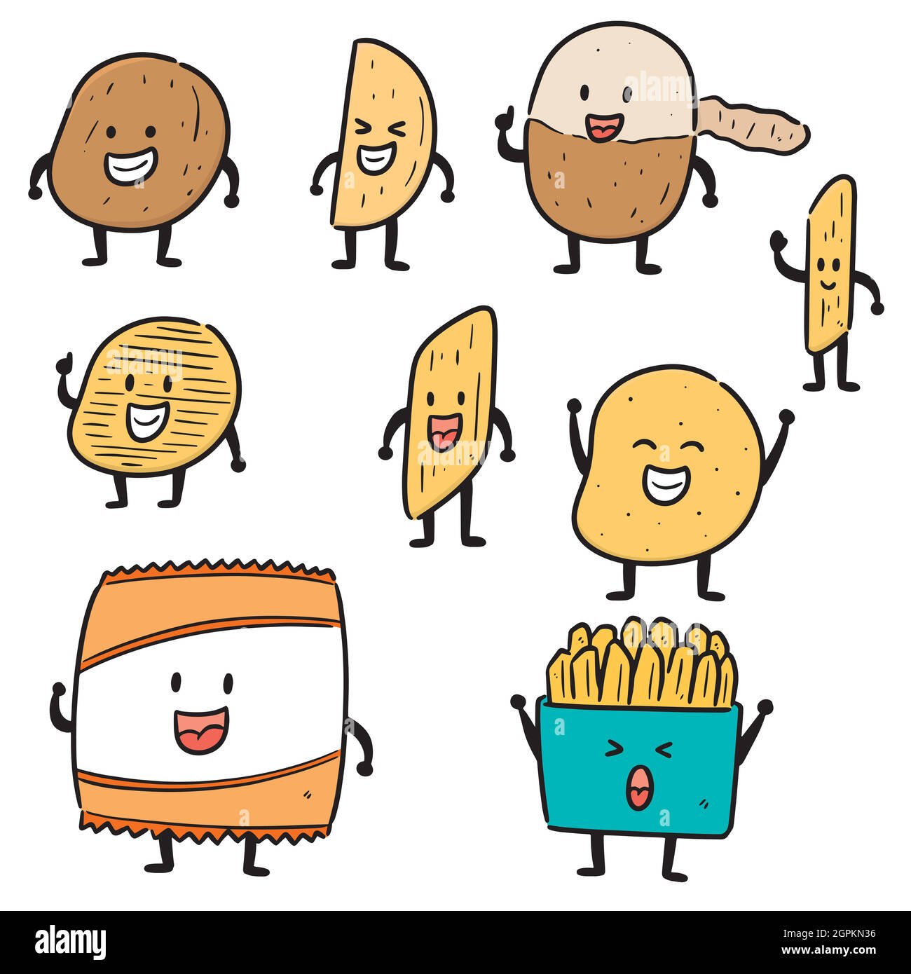 Potato food set sketch Stock Vector Images - Alamy
