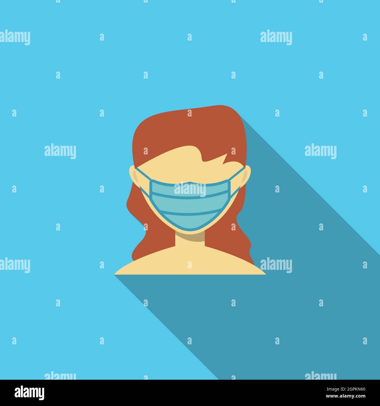Woman face using mask vector flat design Stock Photo - Alamy