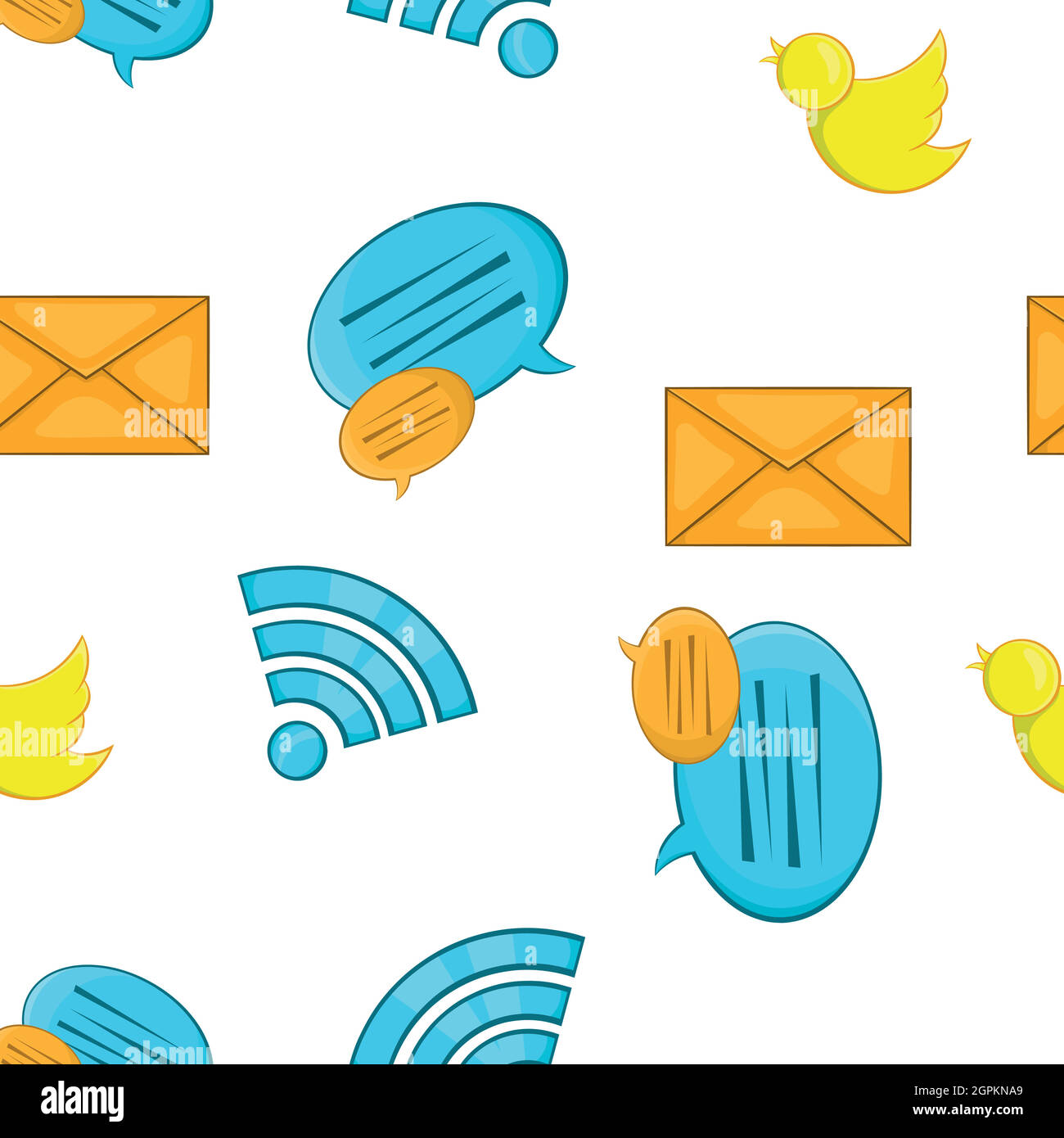 Communication over internet pattern, cartoon style Stock Vector Image ...