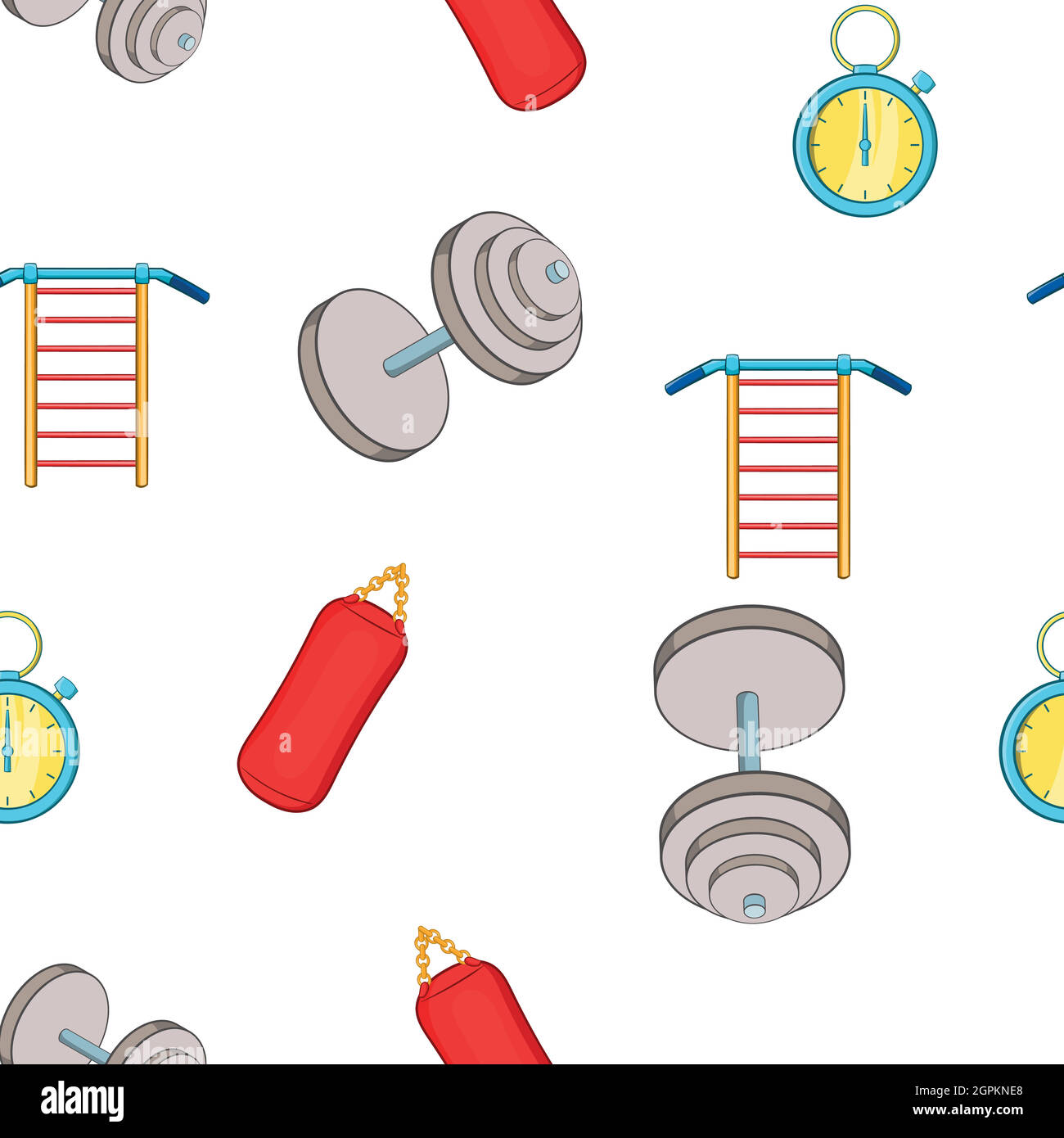 Gym pattern, cartoon style Stock Vector Image & Art - Alamy