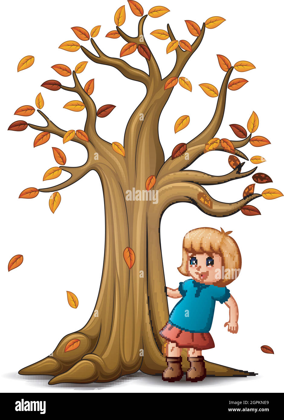 Girl holding tree Stock Vector Images - Alamy