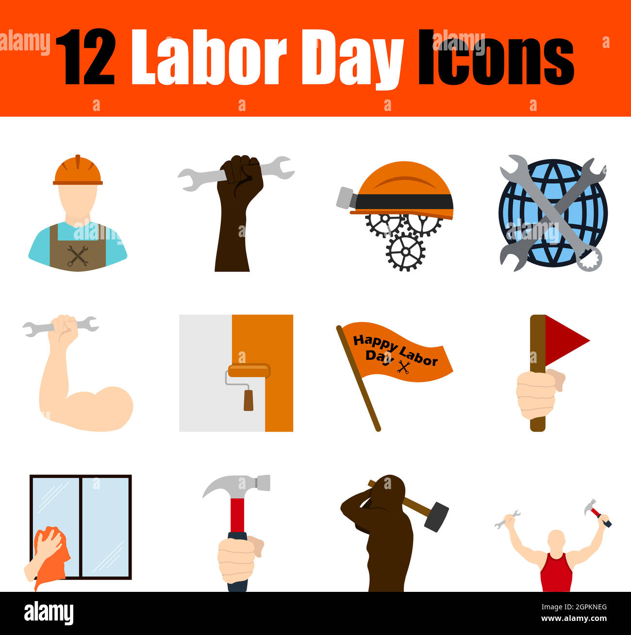 Labor Day Icon Set Stock Vector Image & Art - Alamy