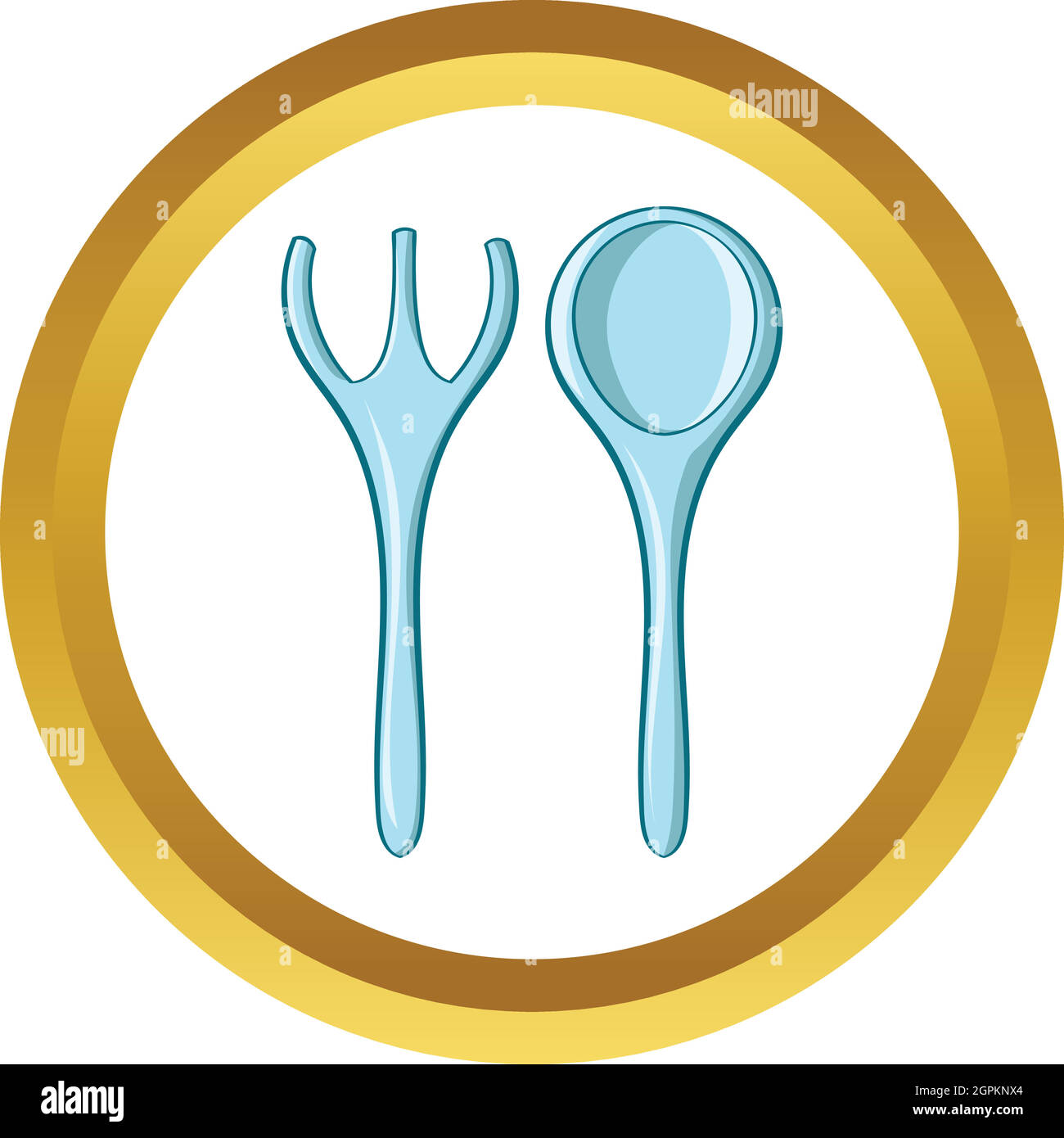 Baby spoon and fork vector icon, cartoon style Stock Vector Image & Art ...