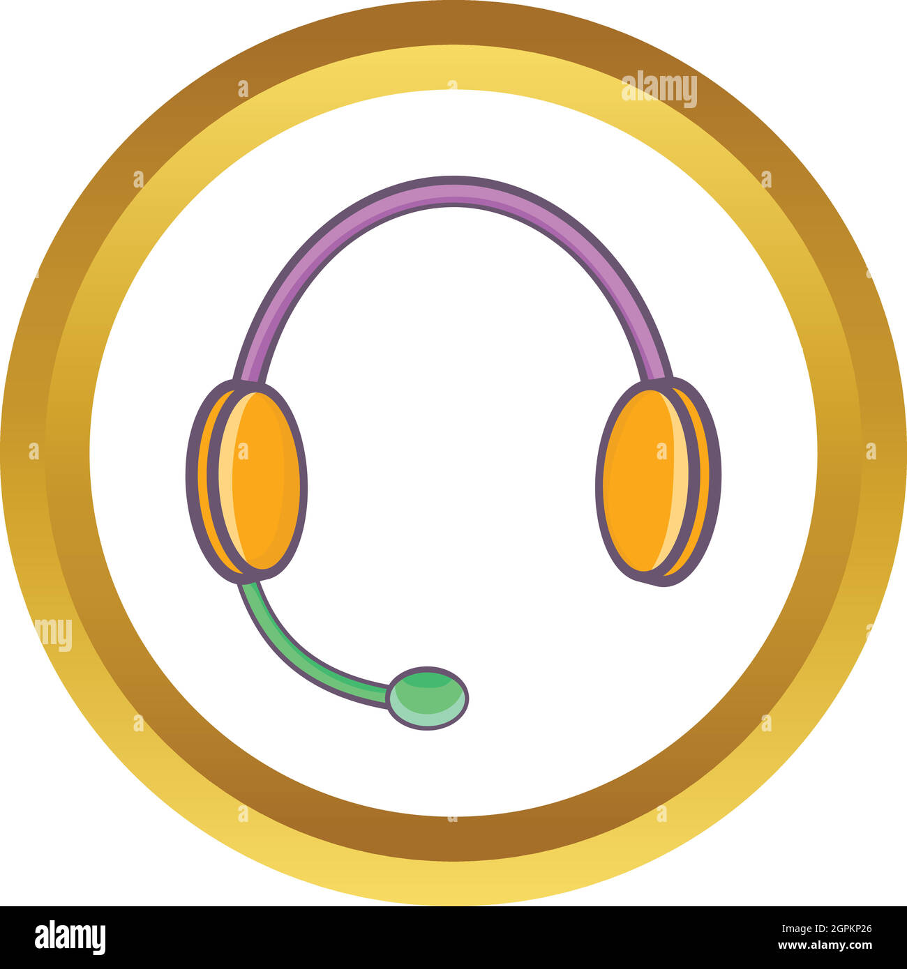 Headphones with microphone vector icon Stock Vector Image & Art - Alamy