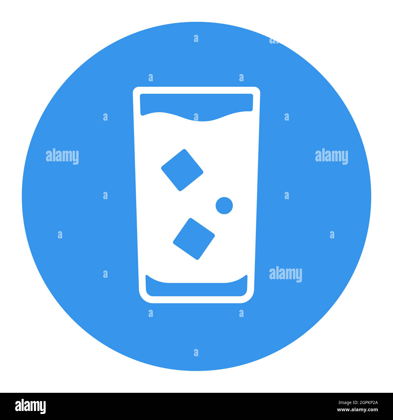 Glass of water with ice vector white glyph icon Stock Vector Image ...
