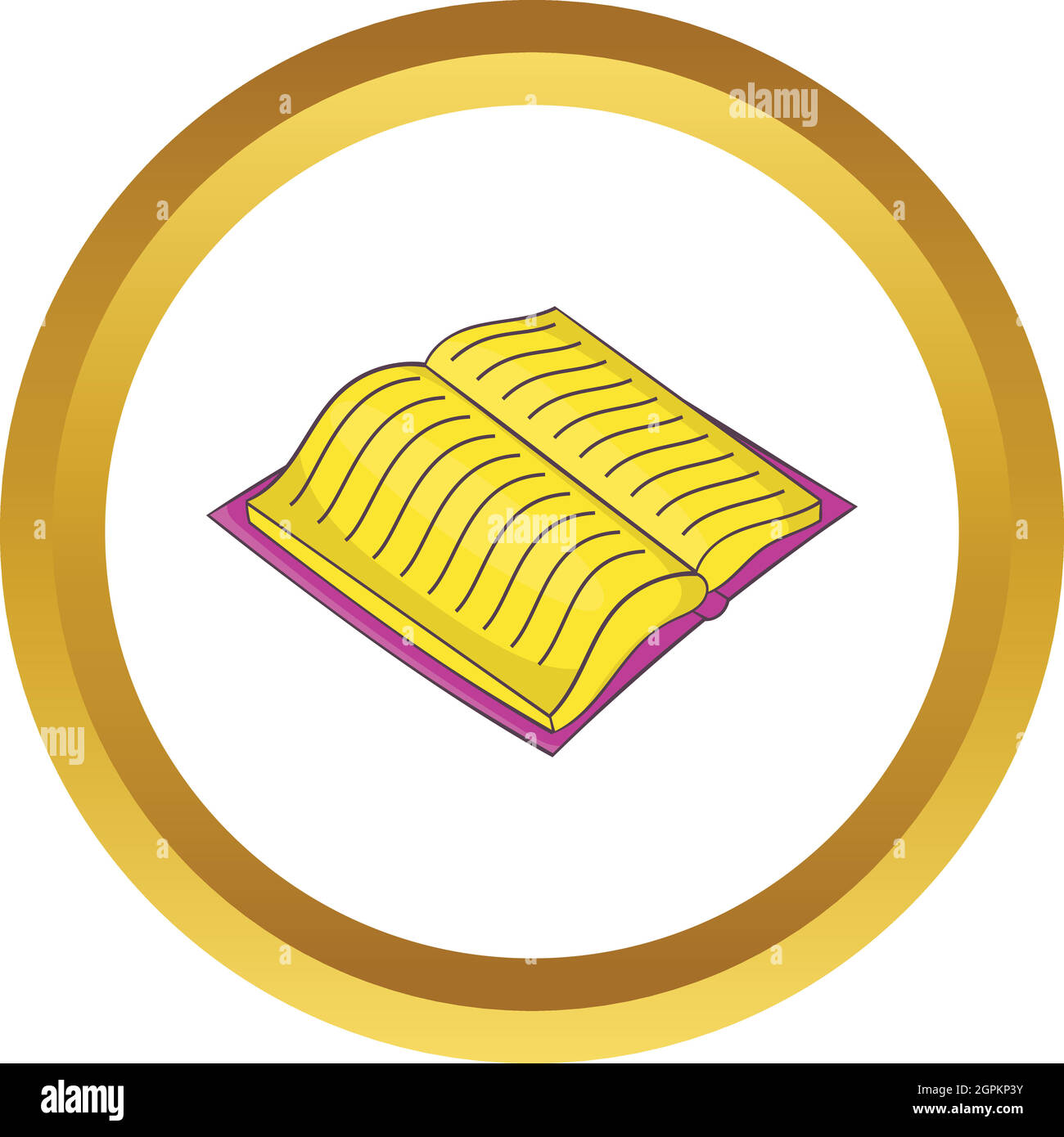 Open thick book with text vector icon Stock Vector Image & Art - Alamy