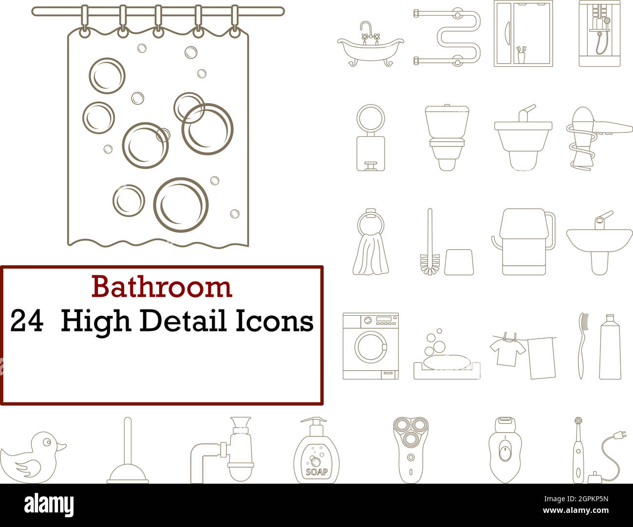 Bathroom Icon Set Stock Vector Image & Art - Alamy