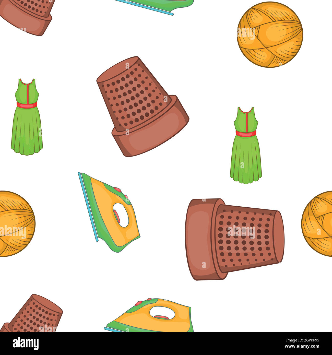 Sewing tools pattern, cartoon style Stock Vector Image & Art - Alamy