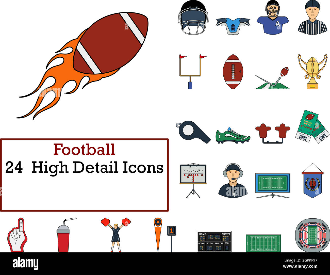 Football Icon Set Stock Vector Image & Art - Alamy