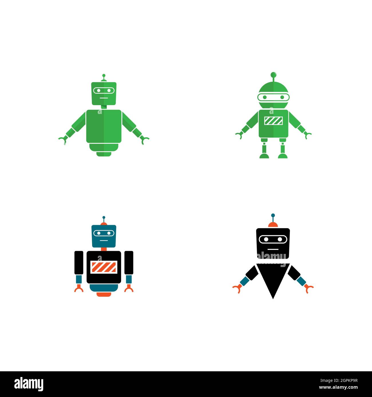Robot technology logo template icon design Stock Photo - Alamy