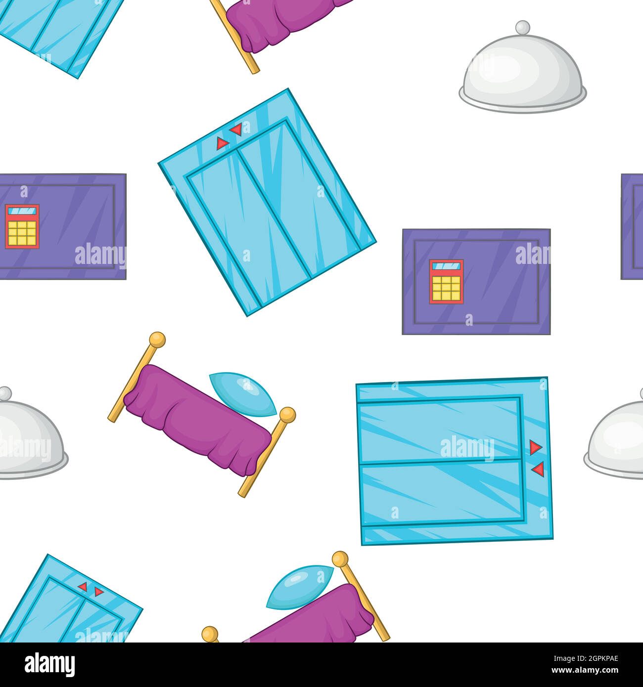 Hotel pattern, cartoon style Stock Vector Image & Art - Alamy