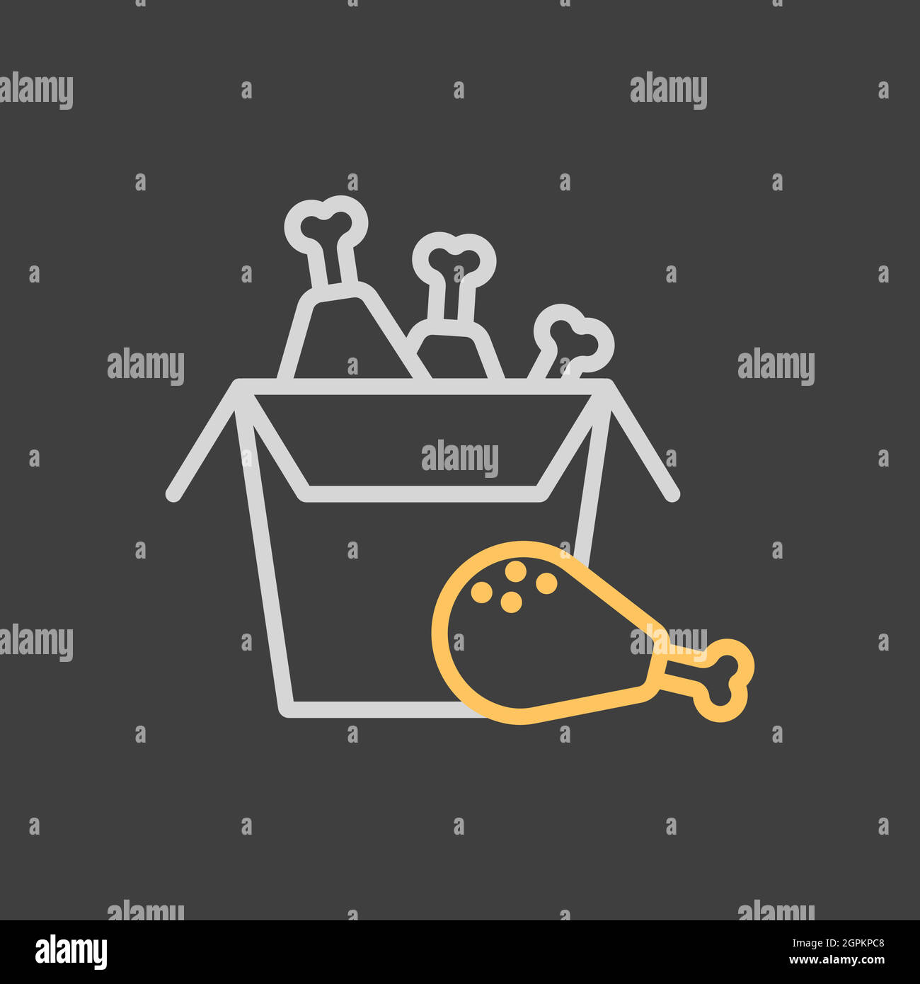 Fried chicken icon grilled Stock Vector Images - Alamy