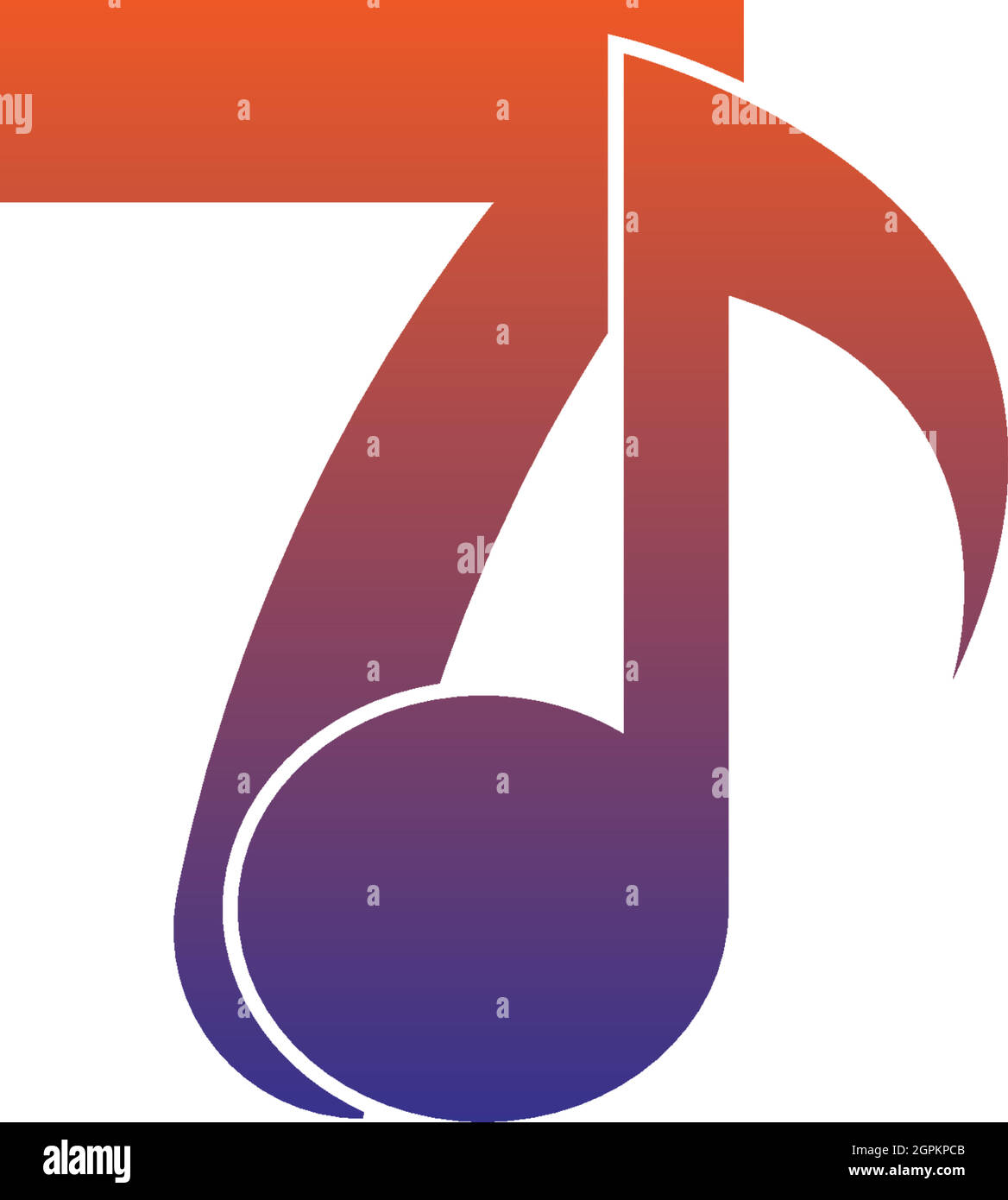 Number 7 logo icon with musical note design symbol template Stock ...