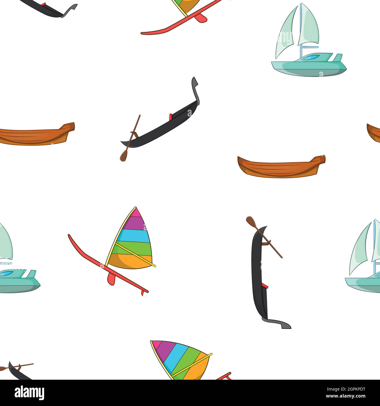 Boats pattern, cartoon style Stock Vector Image & Art - Alamy