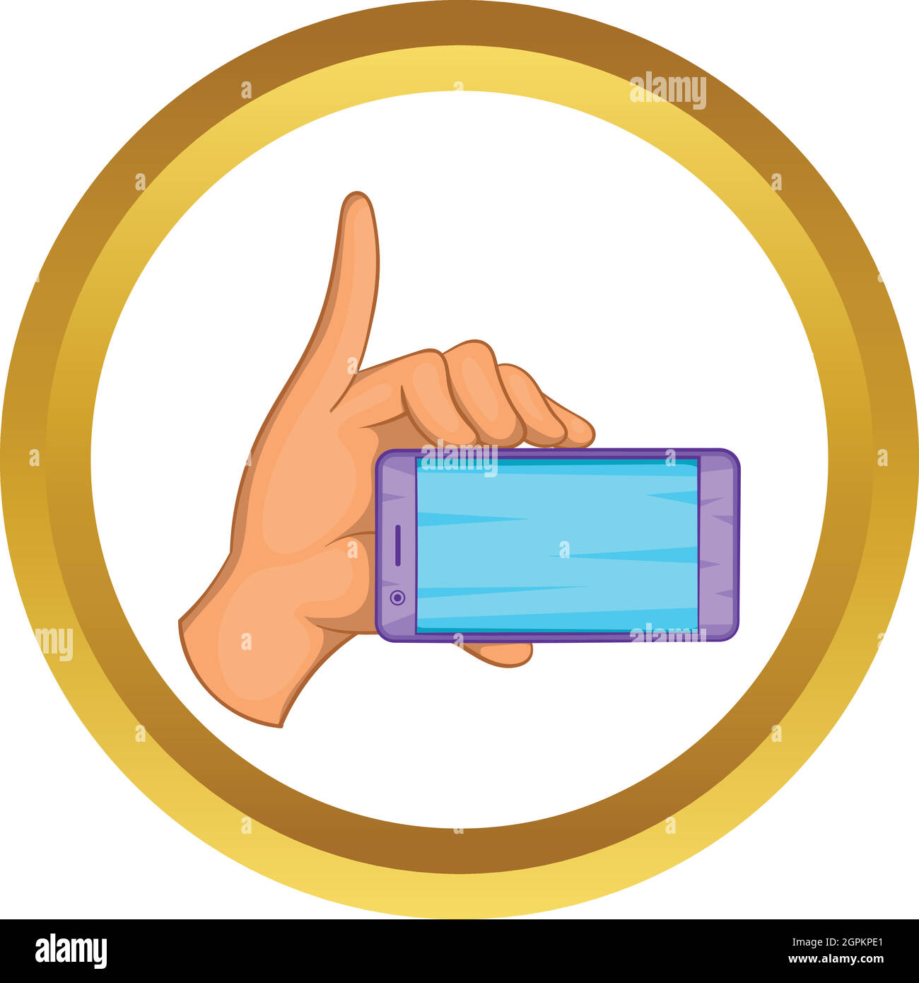 Smartphone in hand vector icon Stock Vector Image & Art - Alamy