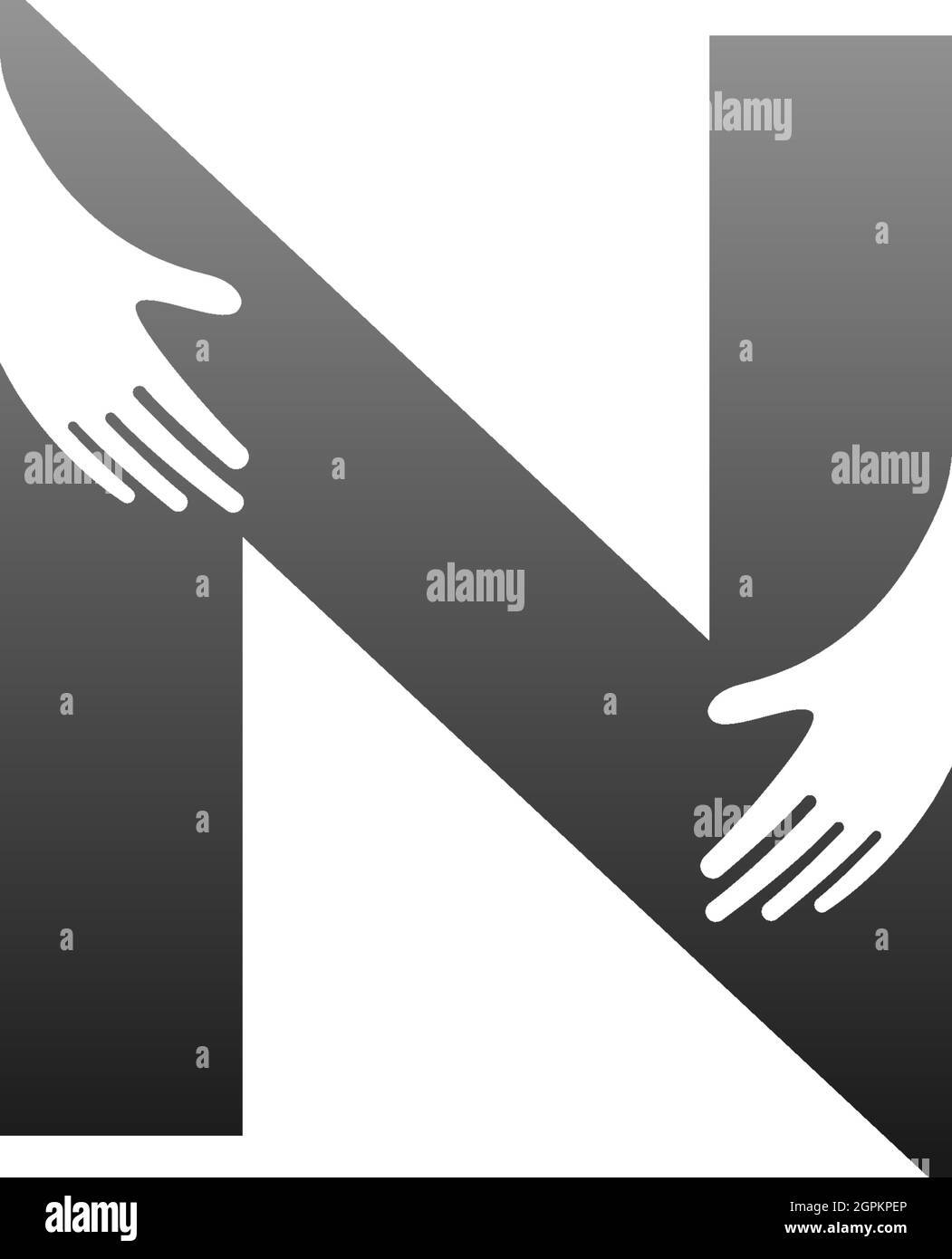 Letter n decoration logo Black and White Stock Photos & Images - Alamy